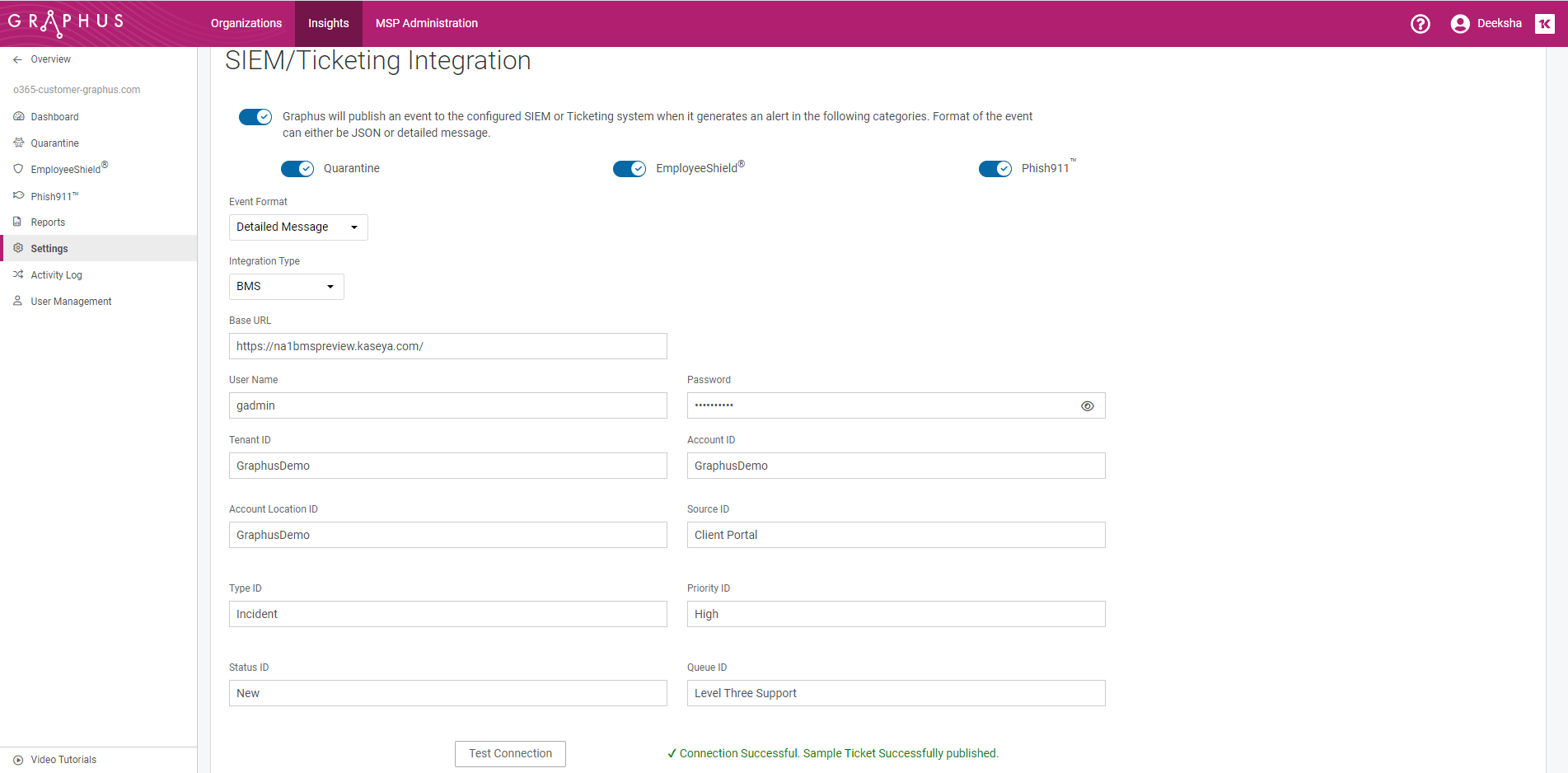 Graphus-BMS Integration Guide – Kaseya