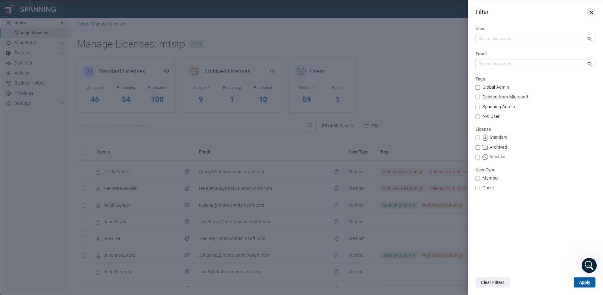 How to assign licenses in Spanning Backup for Microsoft 365 – Kaseya