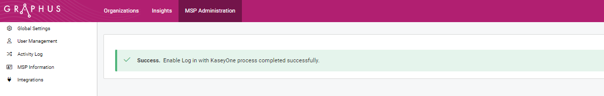 Enabling KaseyaOne Unified login for Graphus – Kaseya