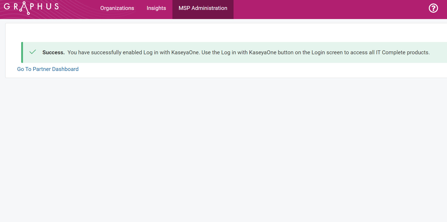 Enabling KaseyaOne Unified login for Graphus – Kaseya