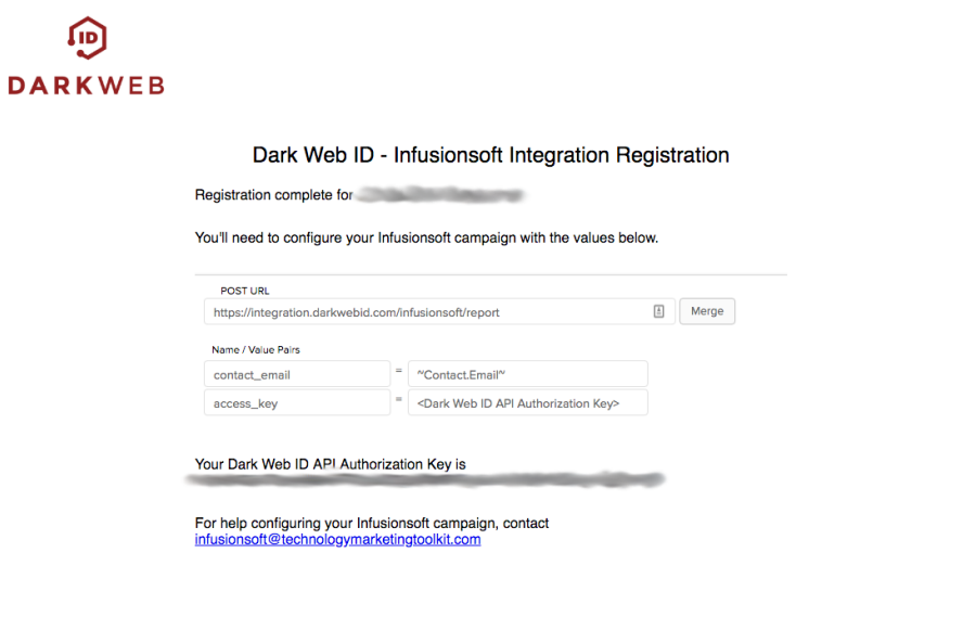 Dark Web ID- Infusionsoft API Setup Instructions guide – Kaseya