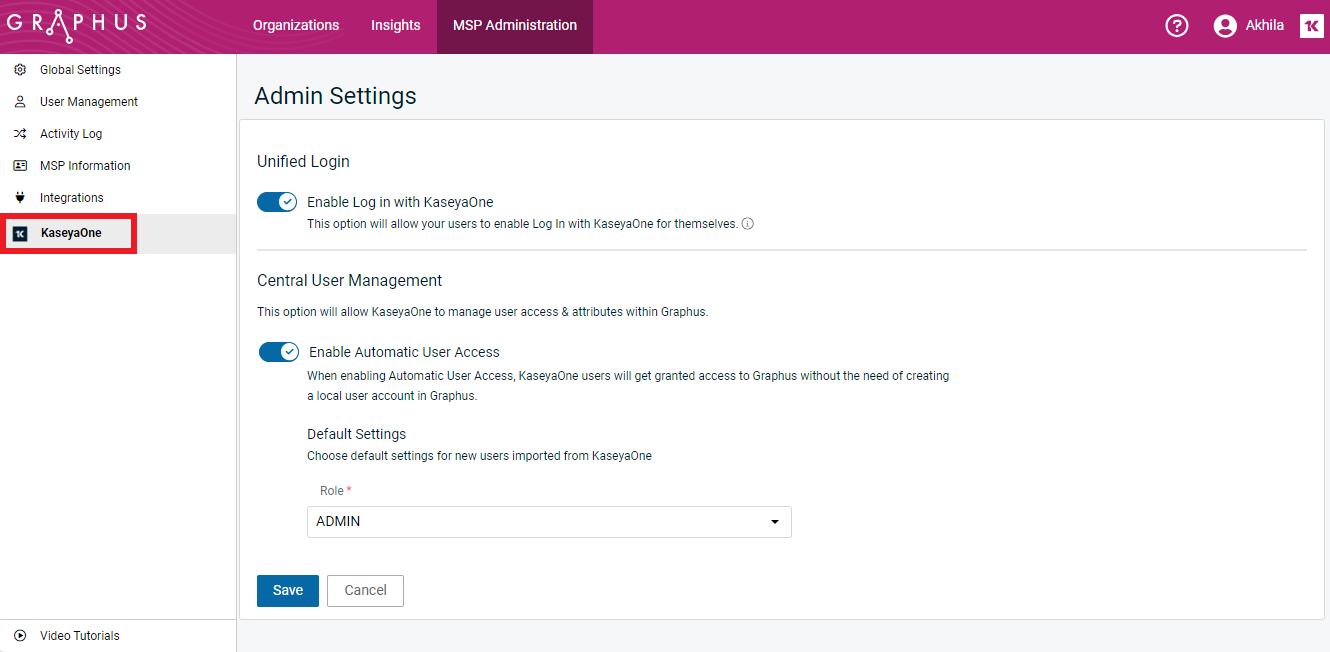 Set up Automatic User Access with KaseyaOne for Graphus – Kaseya