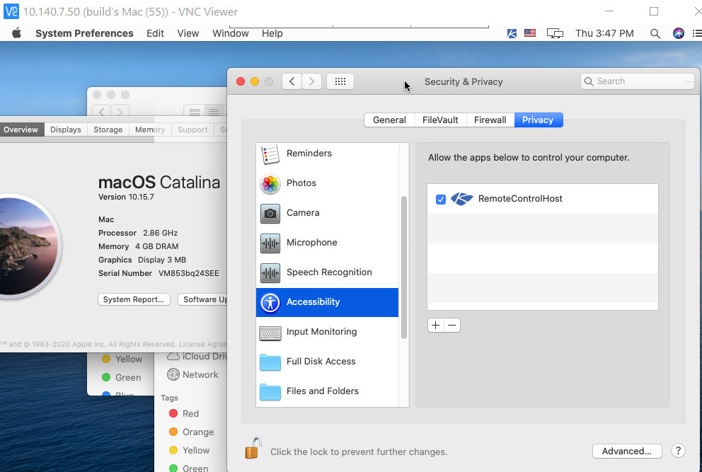 macOS Agent Permissions for Remote Control – Kaseya