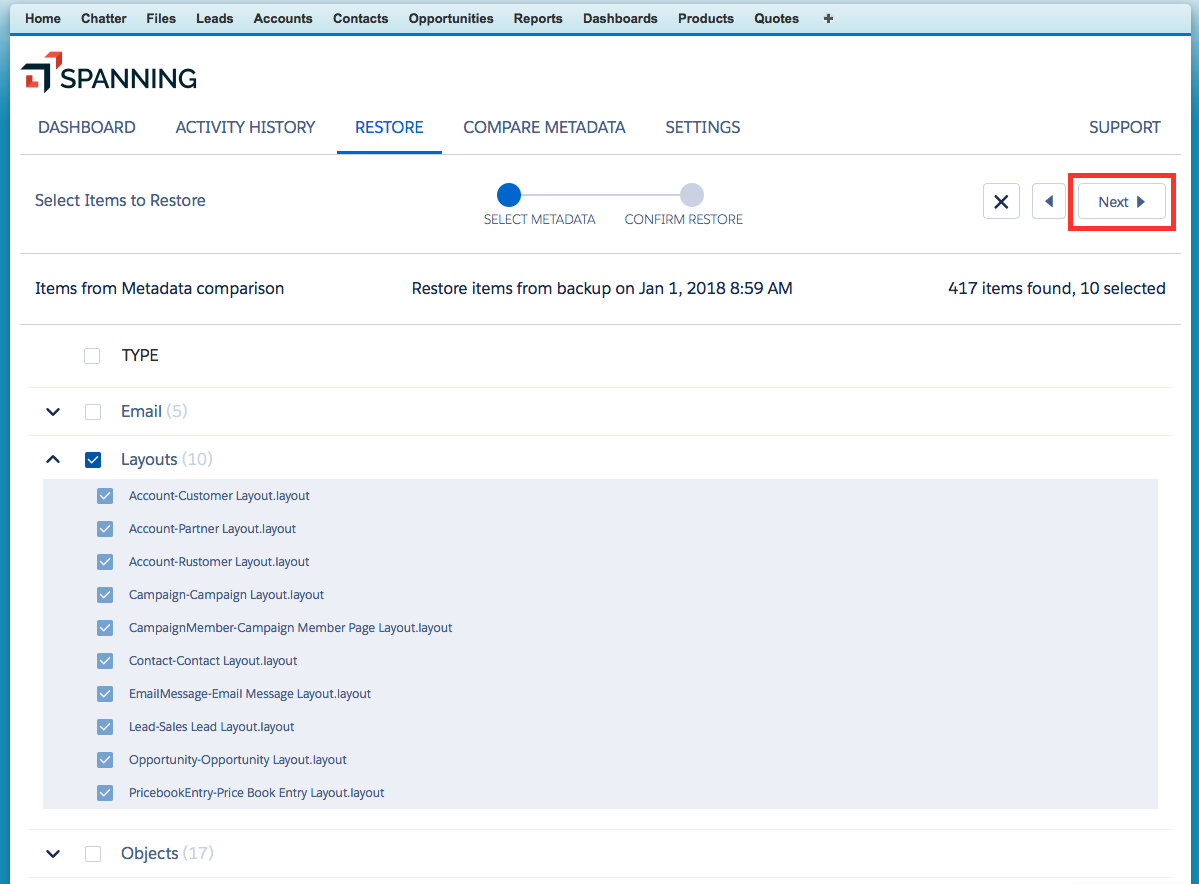 Can I restore metadata directly from the metadata comparison results? – Kaseya
